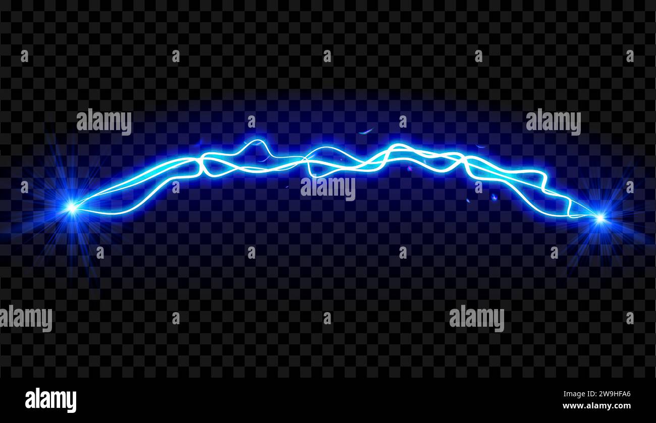 Electrical discharge impact effect. Magical energy flash. Electrical ...