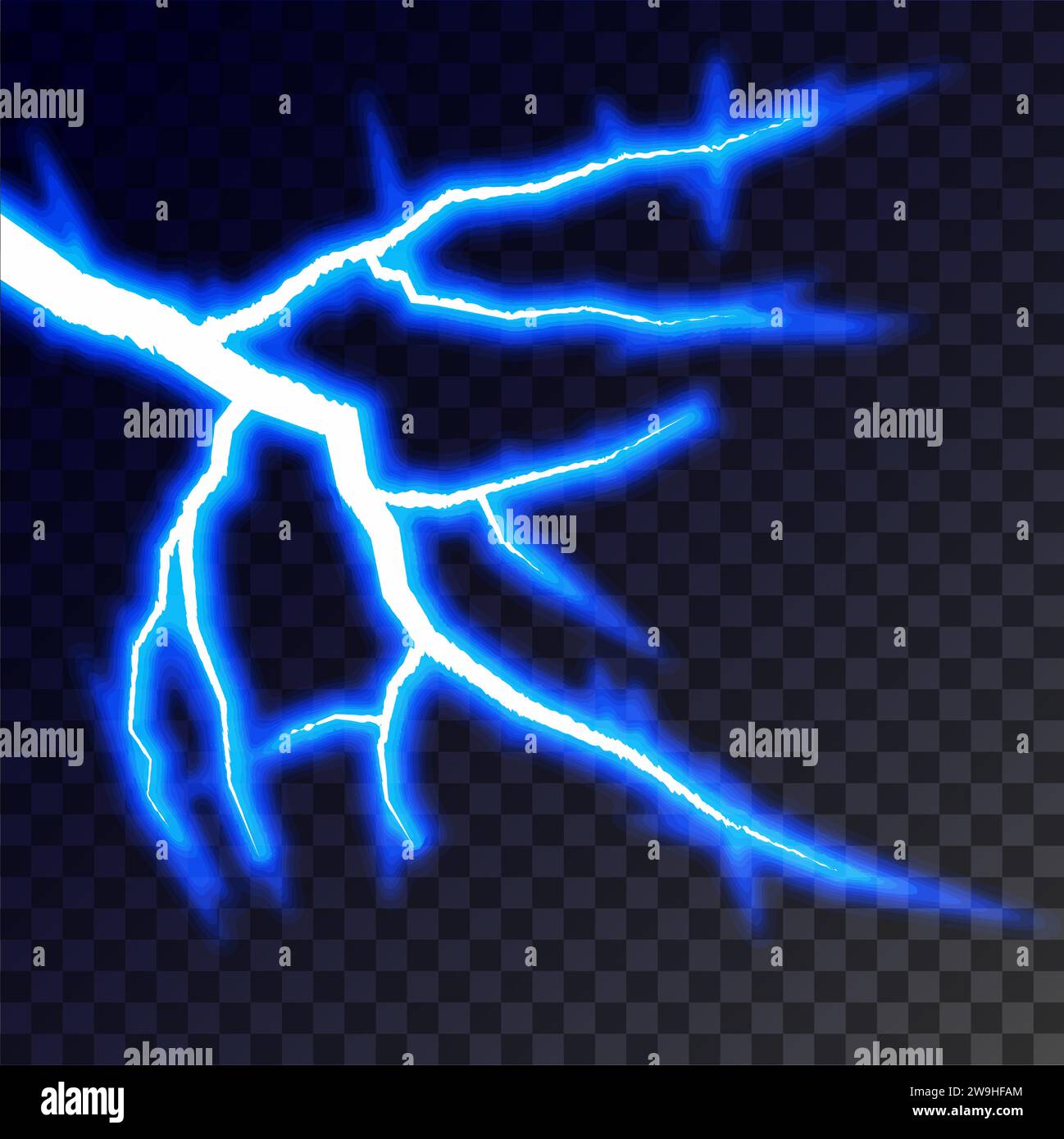 Powerful storm electrical discharge. Blue electric lighting effect ...
