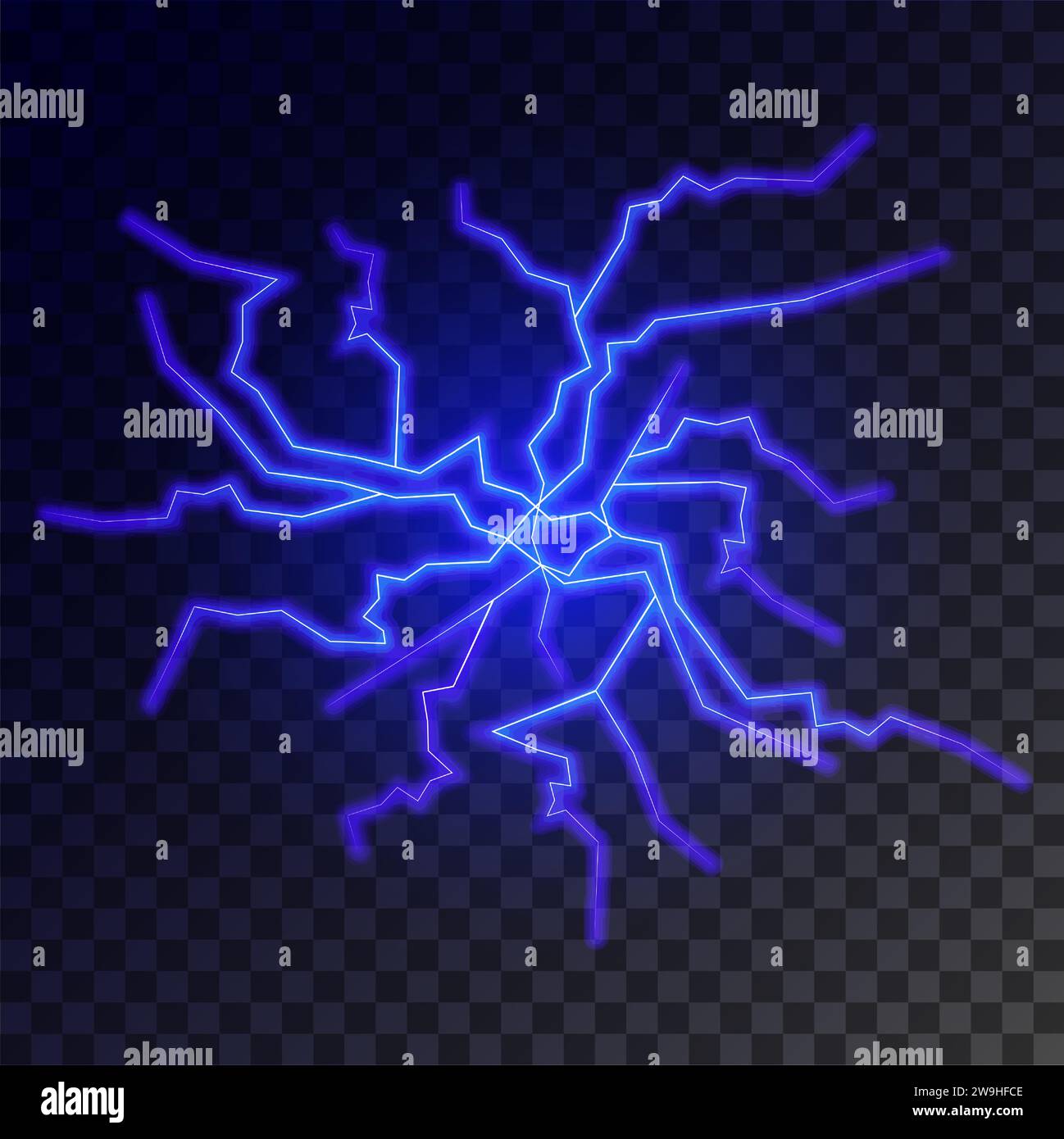 Blue electric lighting effect. Powerful storm electrical discharge ...