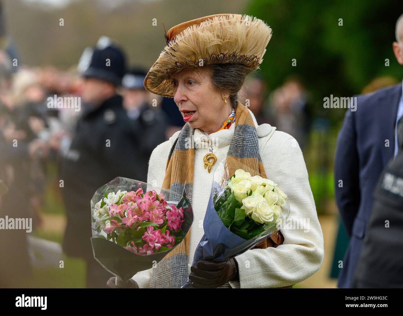 The Princess Royal greets well-wishers after attending the Christmas ...