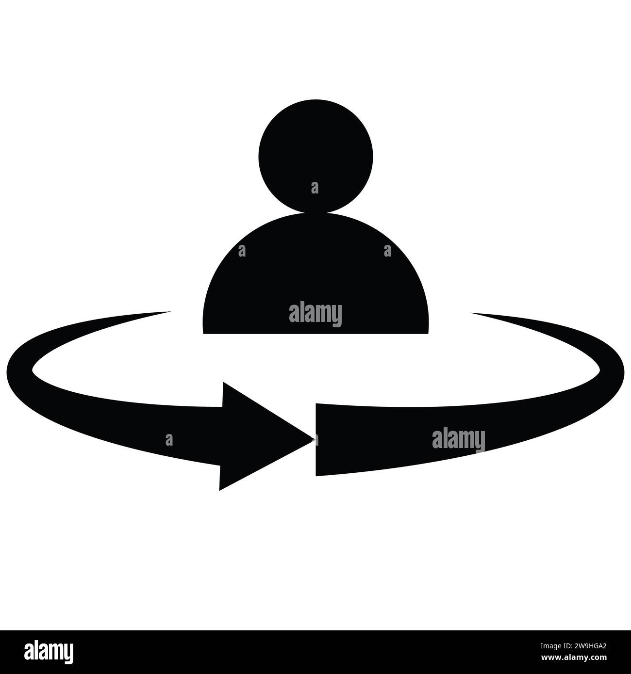 Man rotation icon. 360 degree rotation sign. Location symbol. Rotate ...