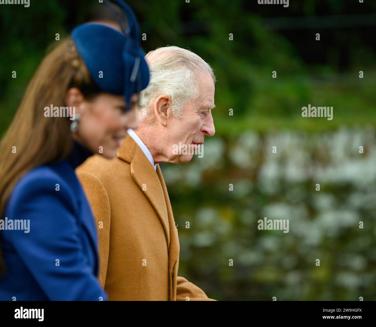 The Princess of Wales and the King leave St Mary Magdalene Church ...