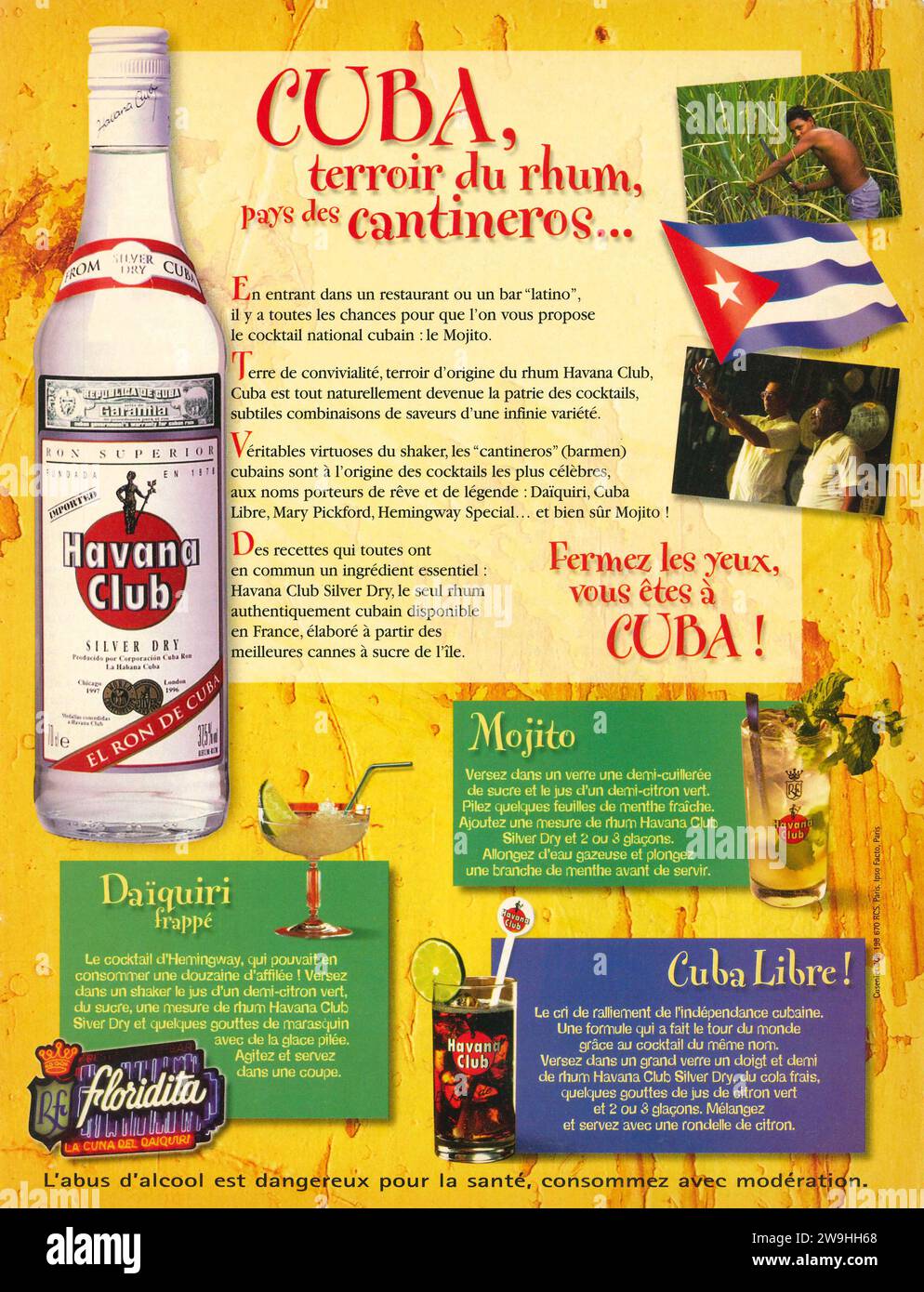 1999 Havana Club Rum ad in a French magazine Stock Photo - Alamy