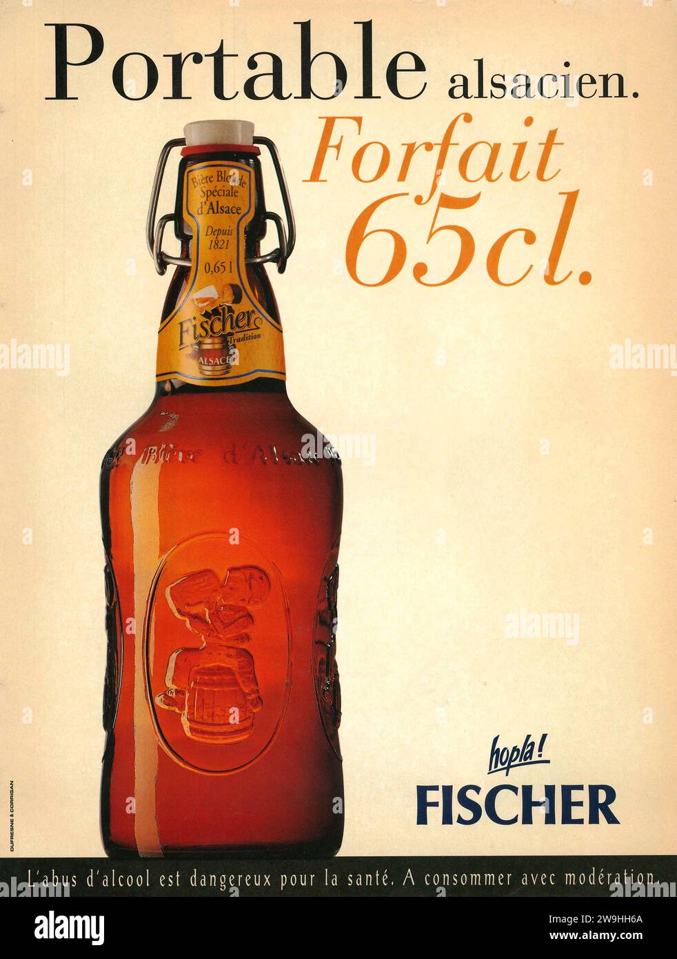 1999 Fischer French beer ad Stock Photo - Alamy
