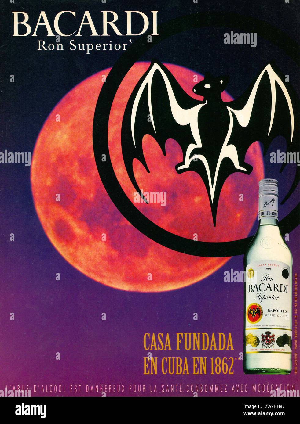 1999 Bacardi Ron Superior ad in a French magazine Stock Photo - Alamy