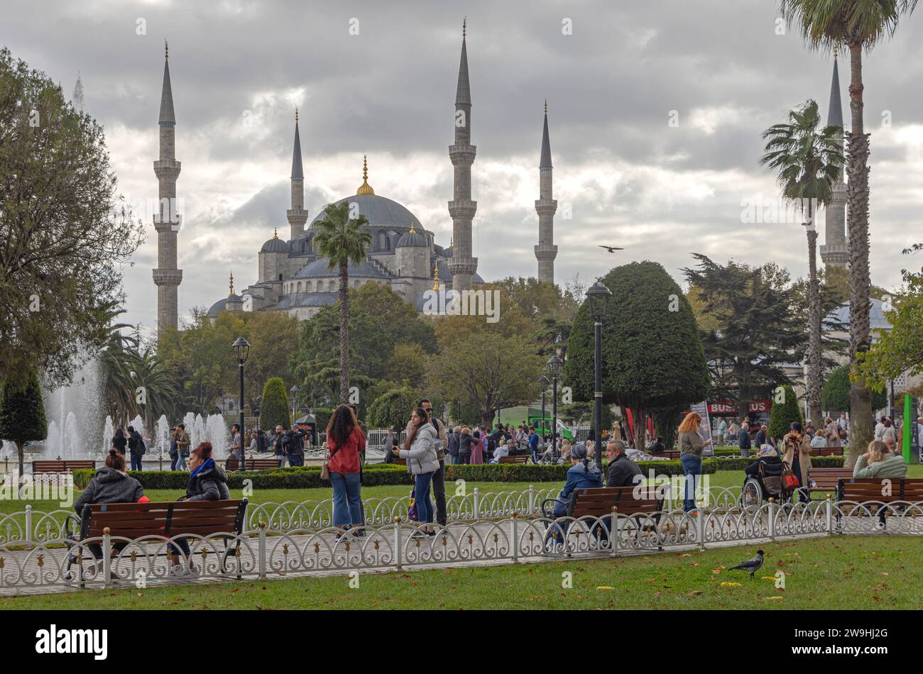 Istanbul, Turkey - October 18, 2023: Crowd of People Around Water ...