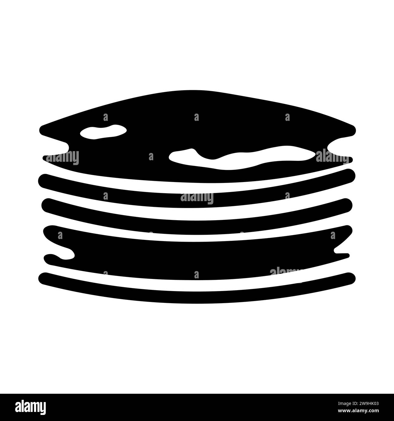 Pancakes on dish Black and White Stock Photos & Images - Alamy