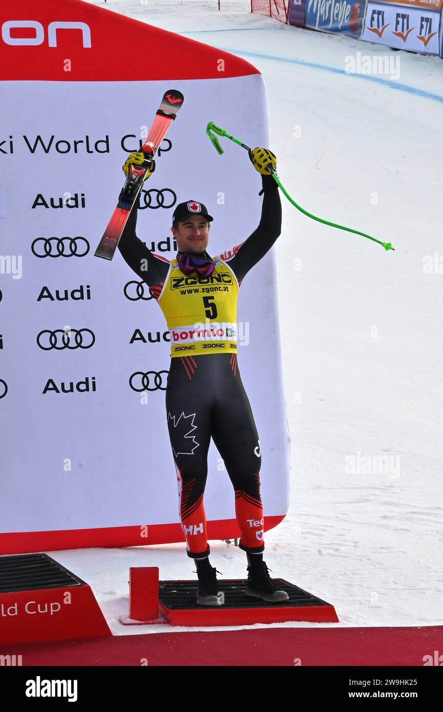 Bormio, Italy. 28th Dec, 2023. Cameron Alexander (CAN) third place of ...