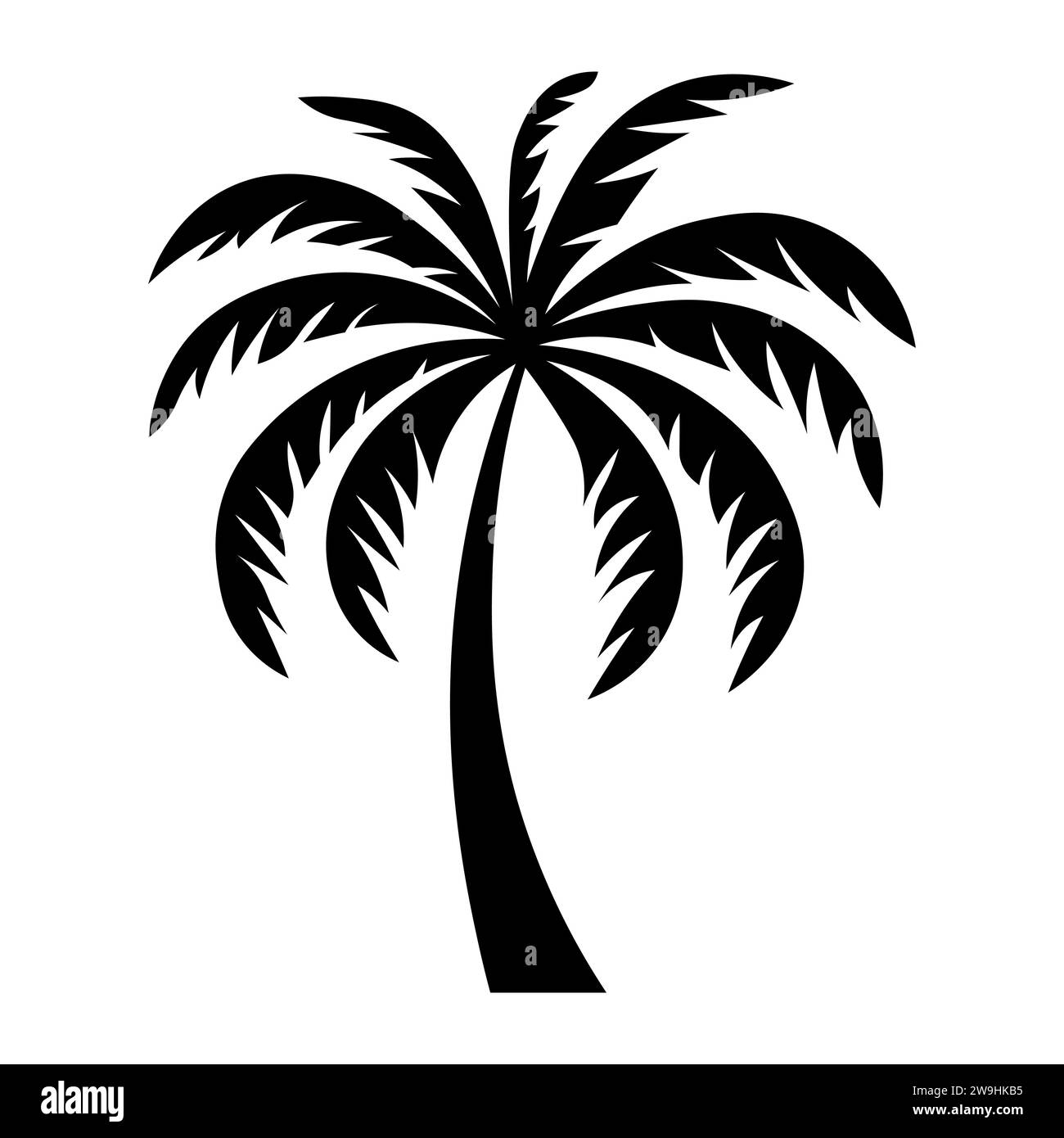 Palm tree black vector icon on white background Stock Vector Image ...