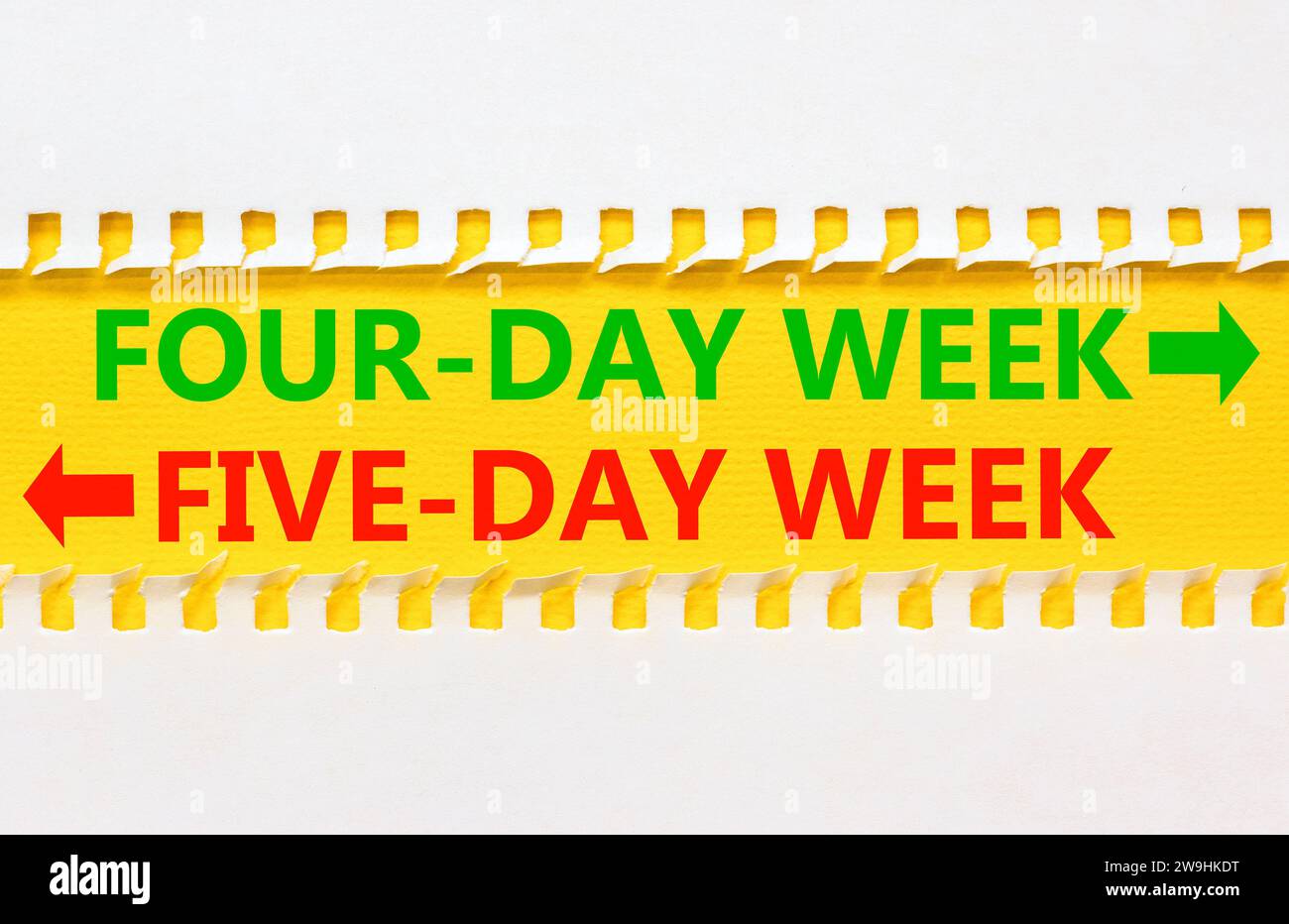 5 or 4 day week symbol. Concept word Five-day week or Four-day week on ...