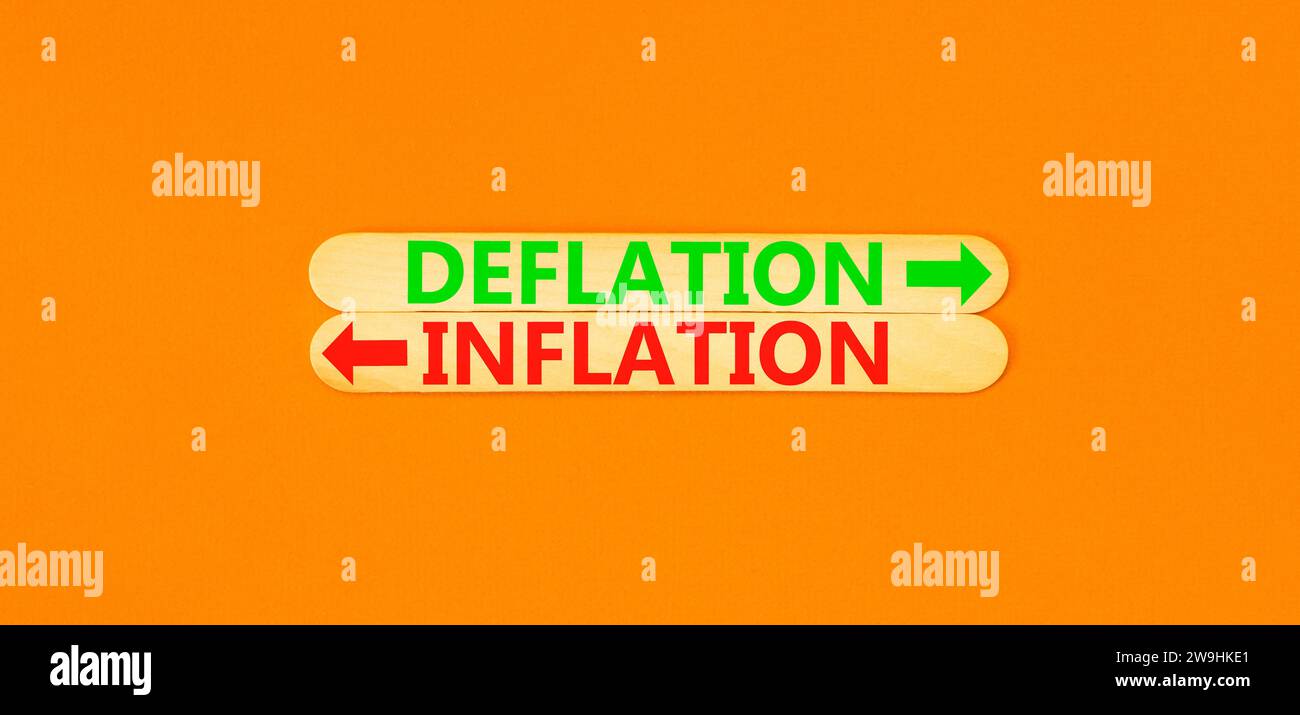 Deflation inflation symbol. Concept word Deflation Inflation on ...