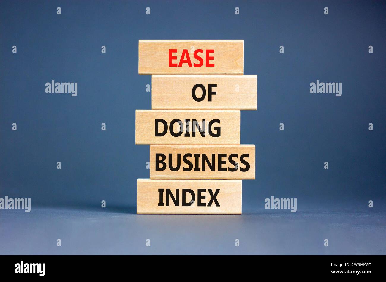 Ease of doing business index symbol. Concept words Ease of doing business index on wooden blocks ...