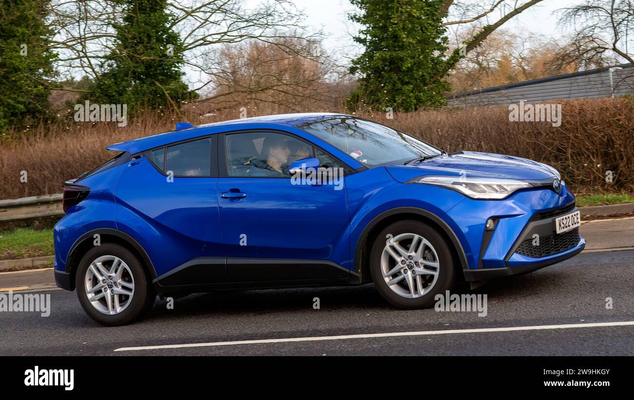 Milton Keynes, UK - Dec 28th 2023: 2022 blue Toyota C-HR hybrid ...