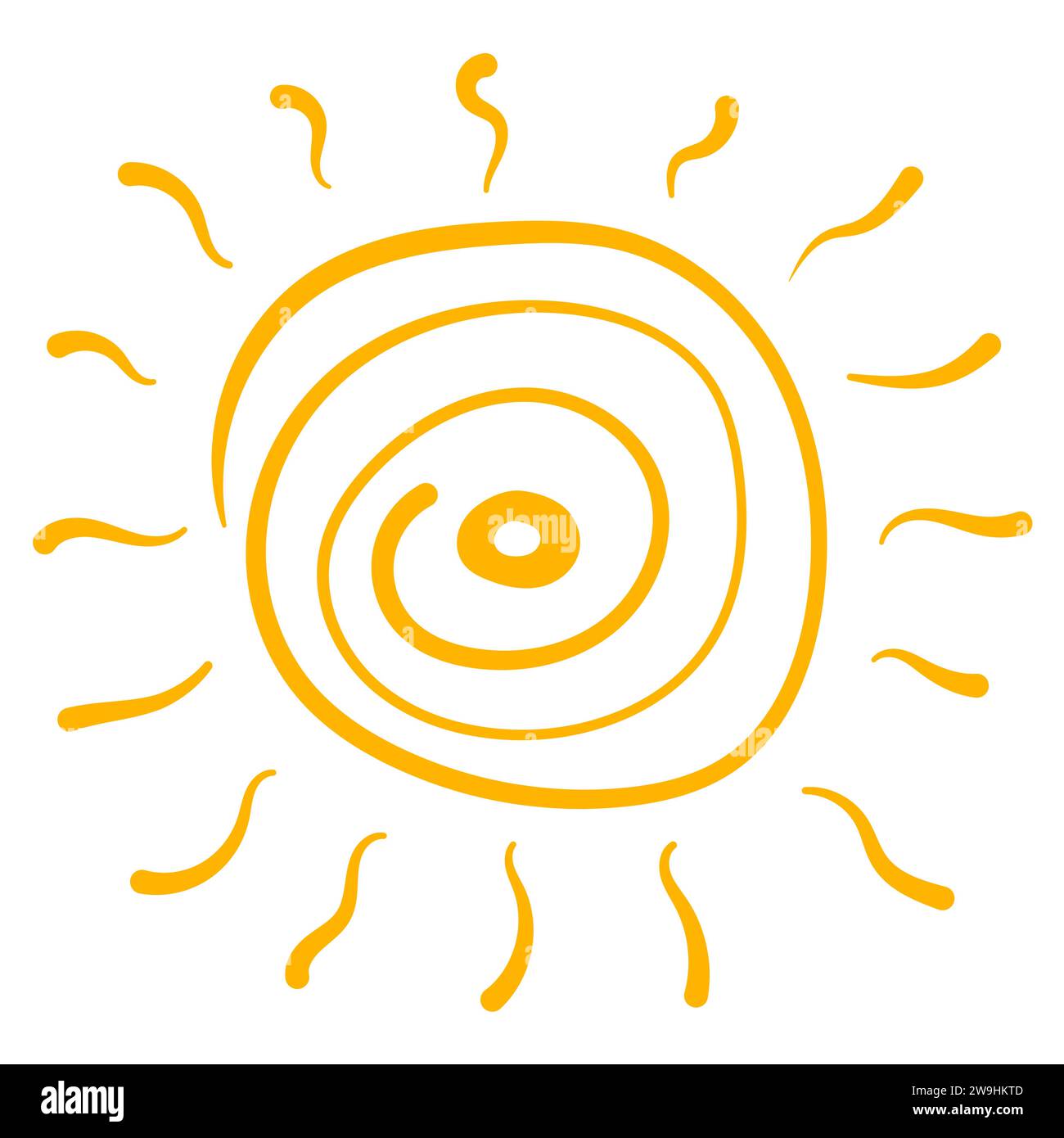 Hand drawn Sun icon vectors isolated on white background. Sunset icon ...