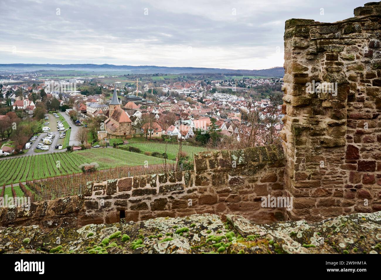 Heilbronner Land mit der Stadt Weinsberg und der Burgruine Weibertreu ...