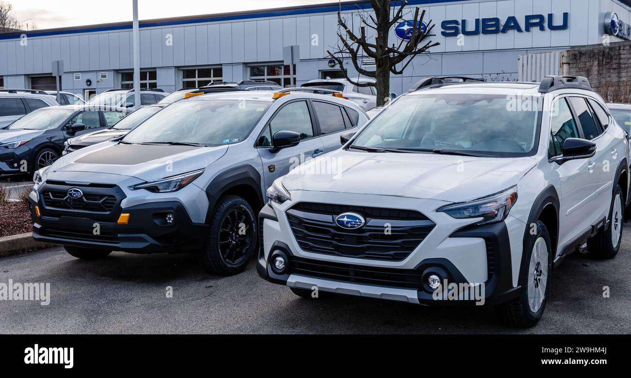 Two new Subaru hatchbacks for sale at a dealership in Monroeville ...