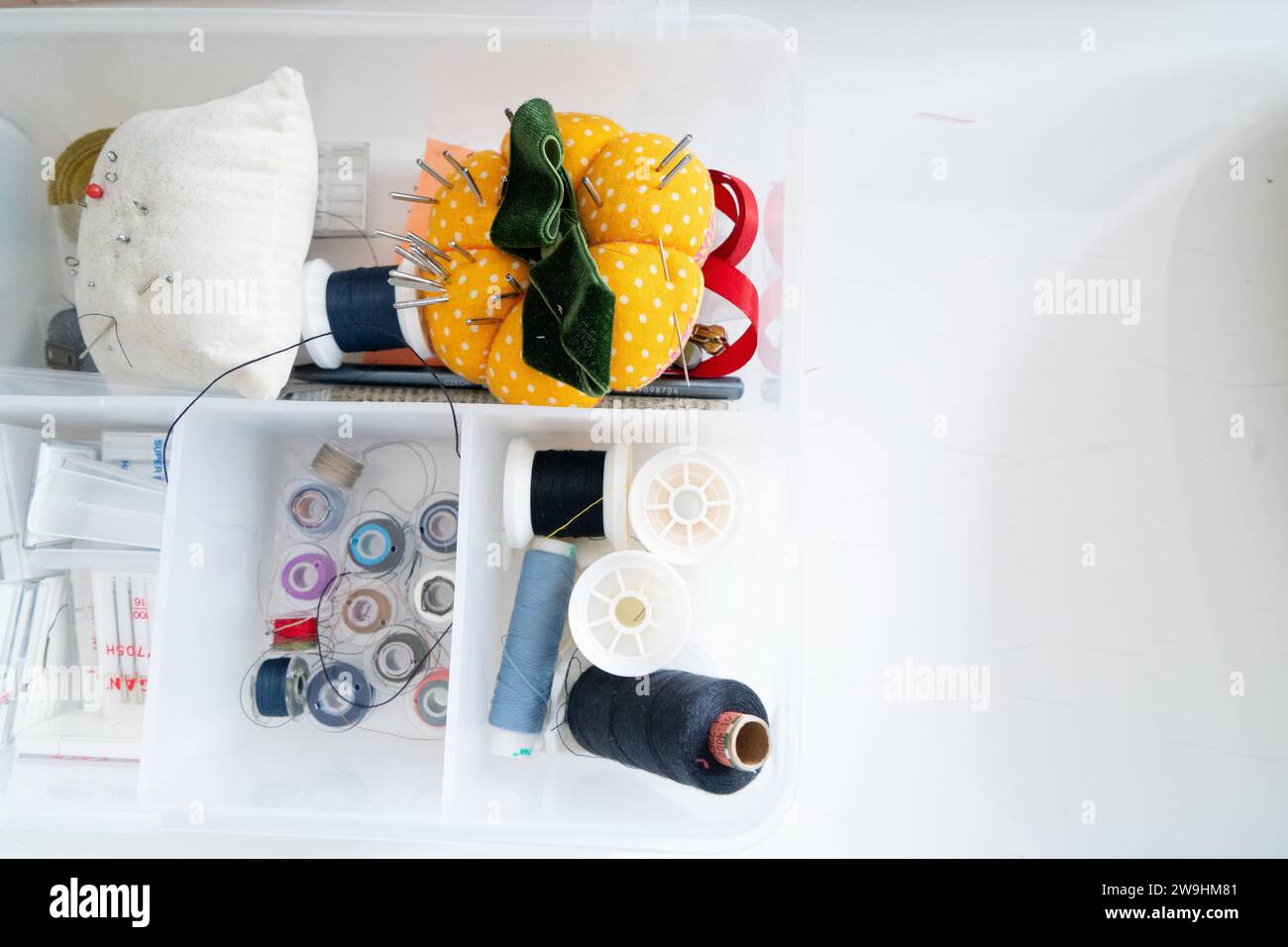Sewing background with sew accessories Stock Photo - Alamy