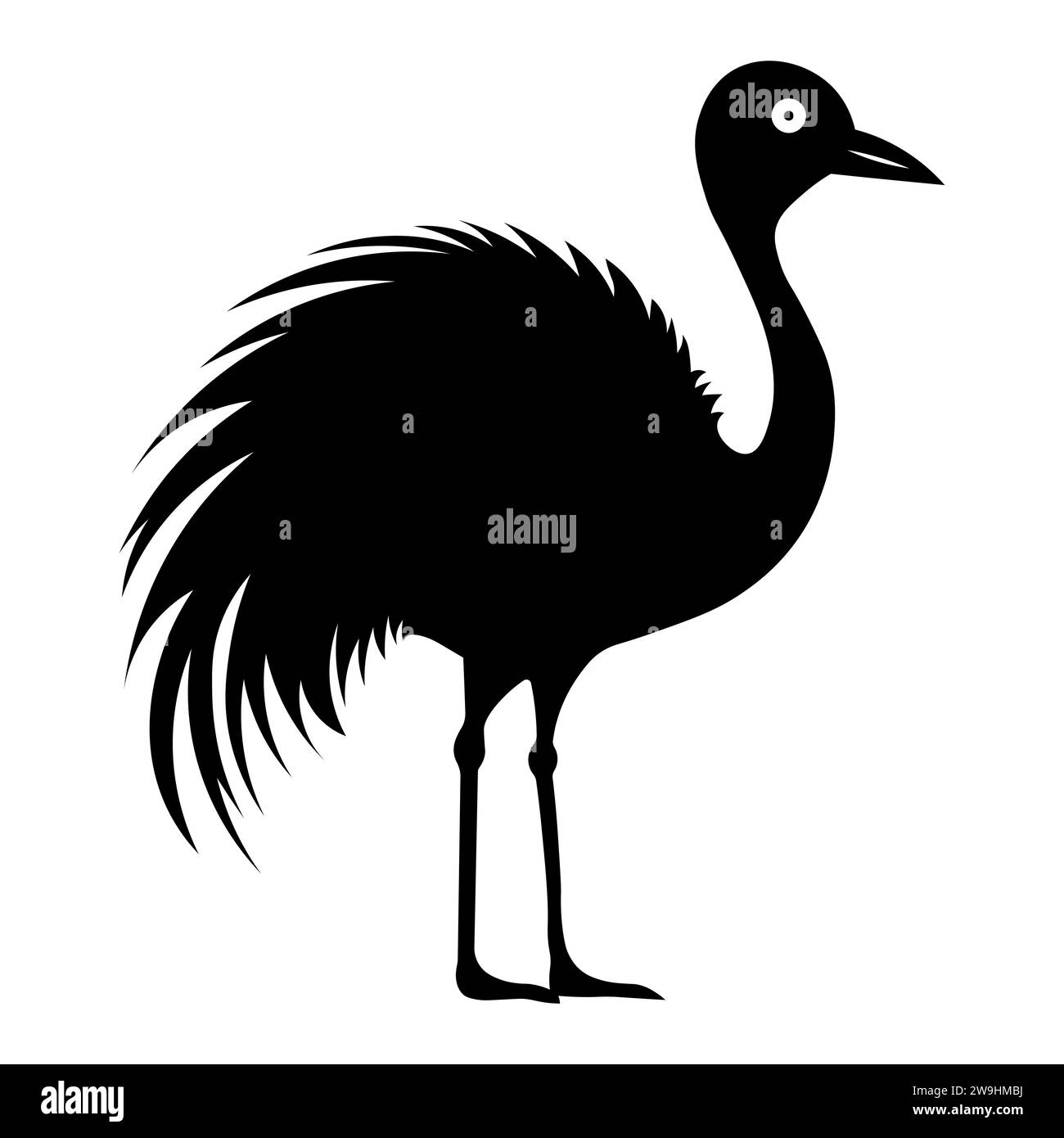 Ostrich black vector icon on white background Stock Vector Image & Art ...