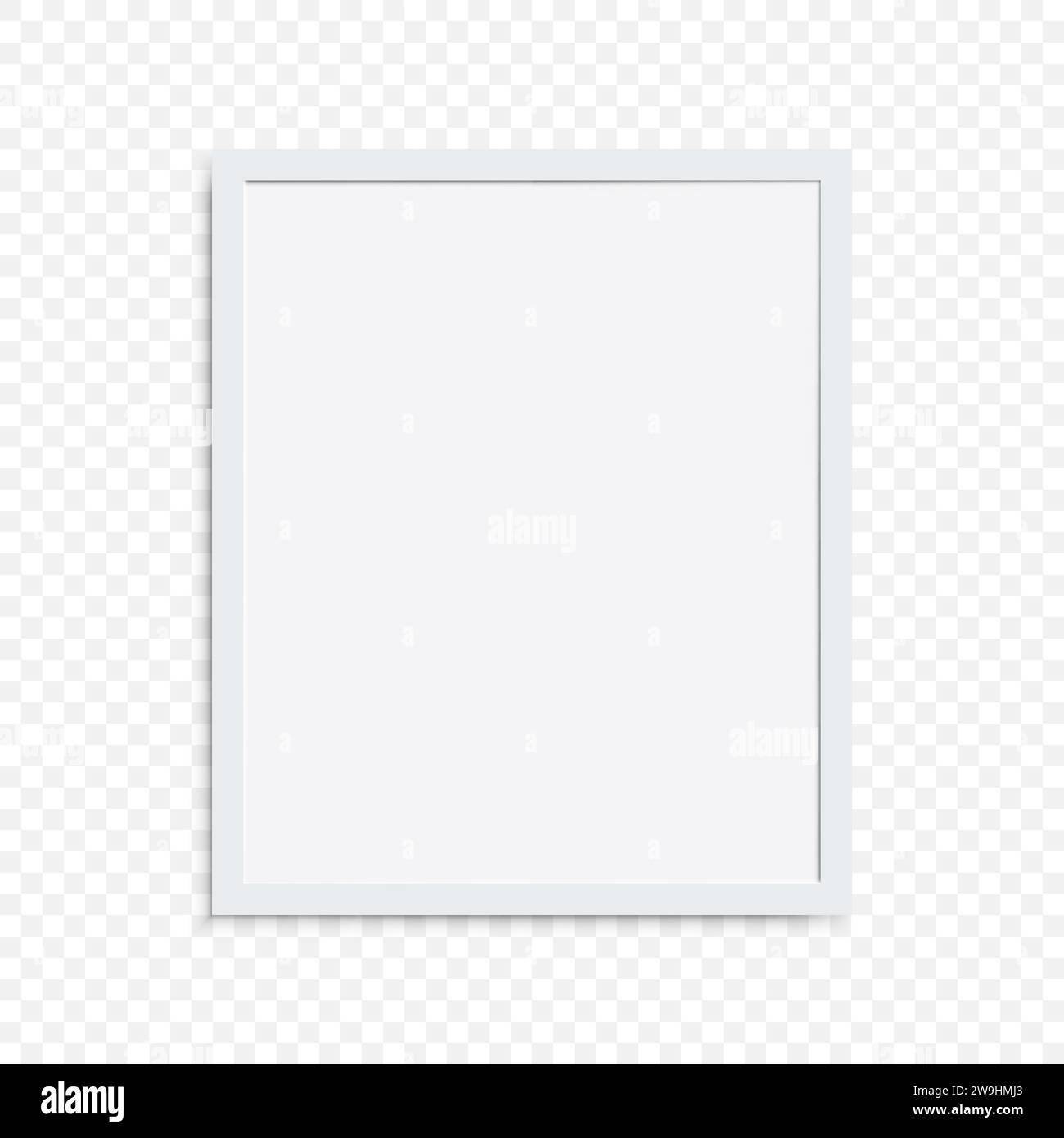 Realistic white frame with shadow on transparent background for your ...