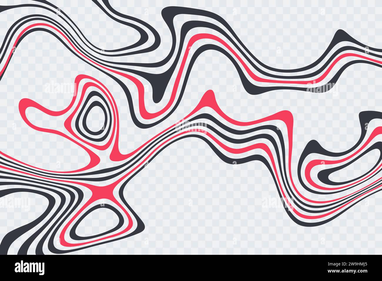 Distorted lines on a transparent background. Abstract waves vector ...