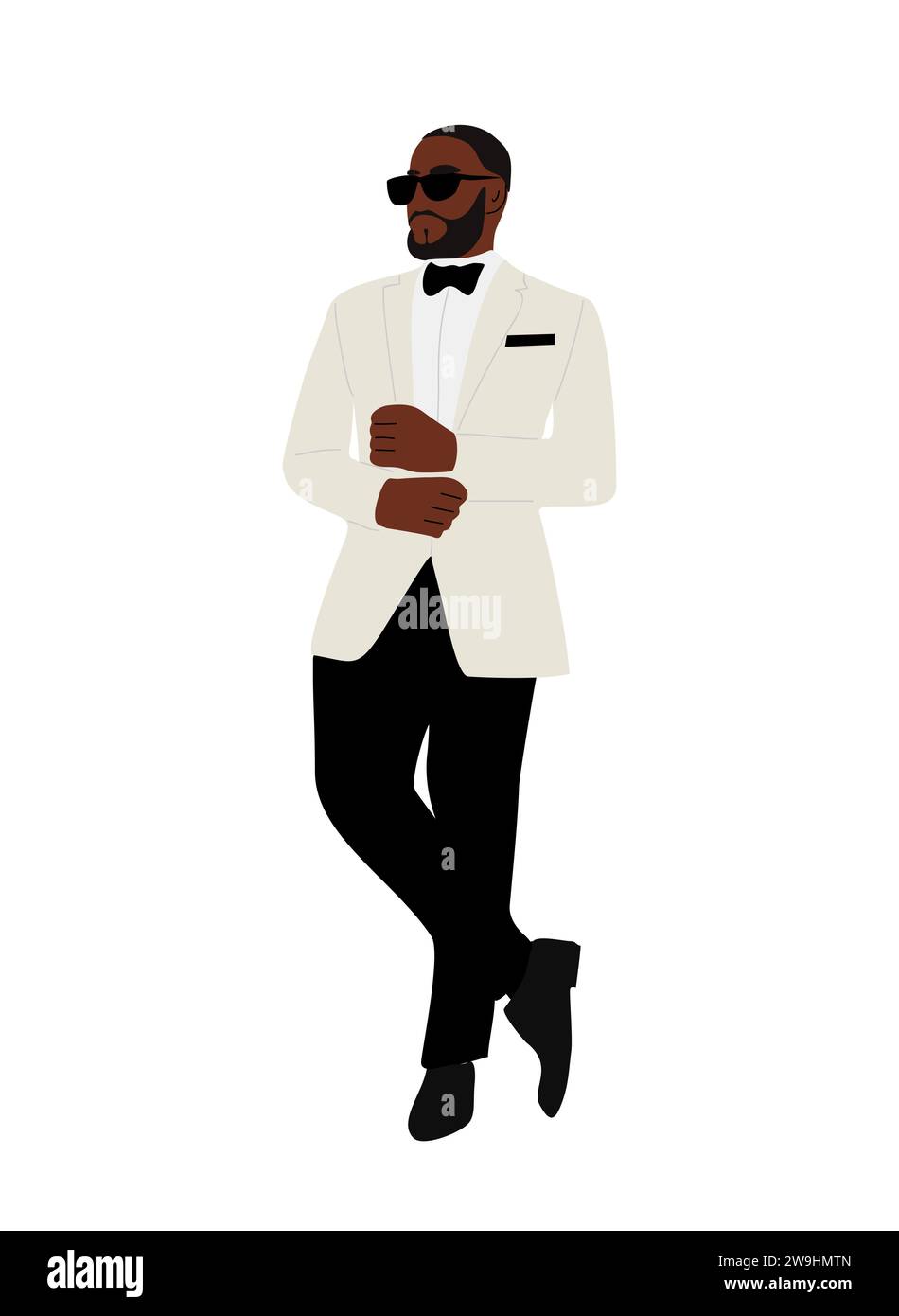 Black man character in formal tuxedo outfit Stock Vector Image & Art ...