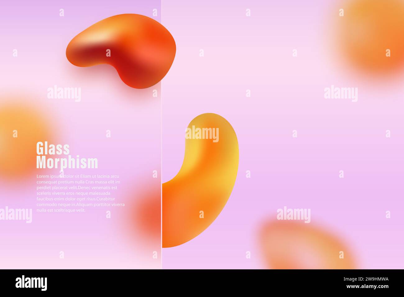 Background in glass morphism style. Translucent banner, frosted glass ...