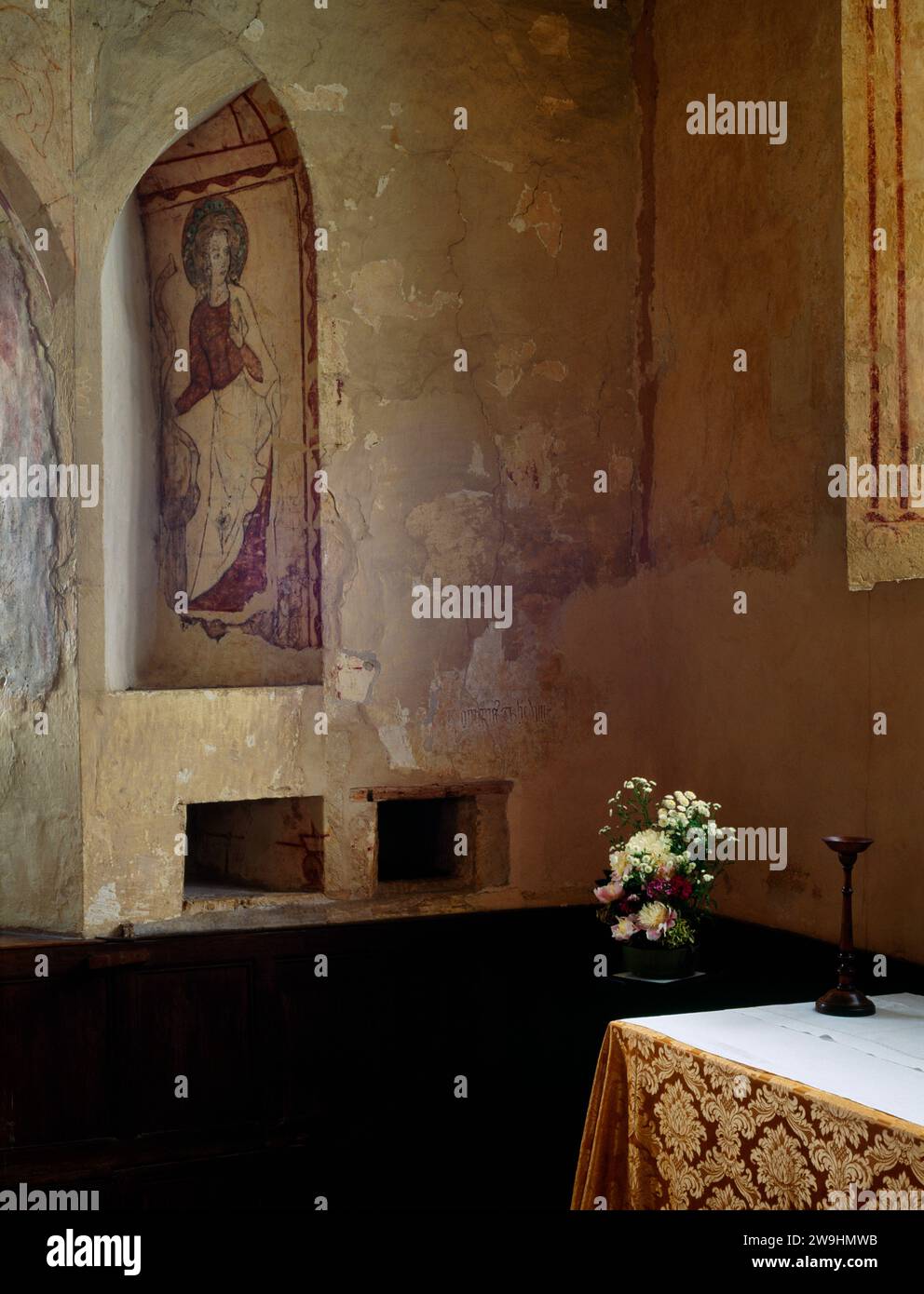 Medieval wall painting st catherine hi-res stock photography and images ...