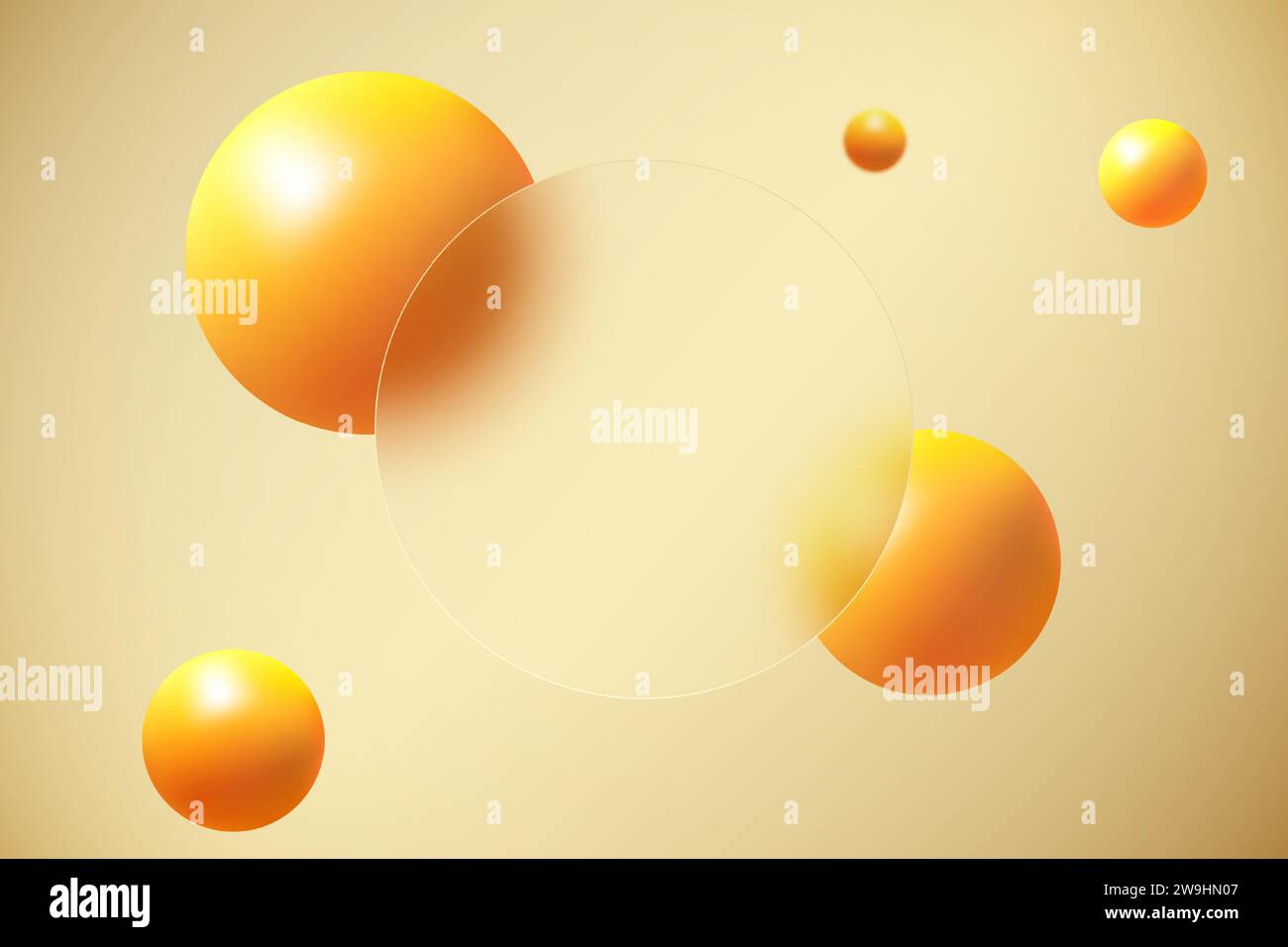 Glass morphism banner template. Plastic circle made of transparent ...