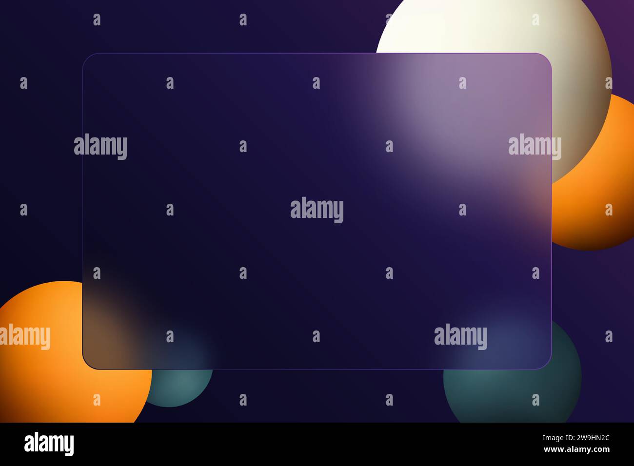 Glass morphism style. Floating blurred colored spheres with a ...