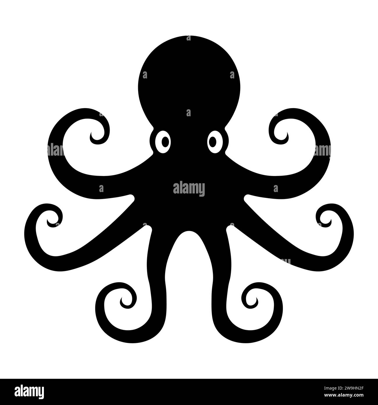 Octopus black vector icon on white background Stock Vector Image & Art ...