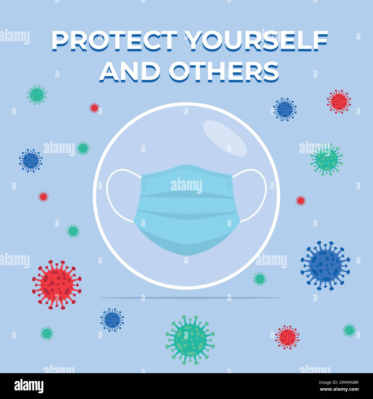 Colored protect yourself and others poster Covid prevention Vector ...