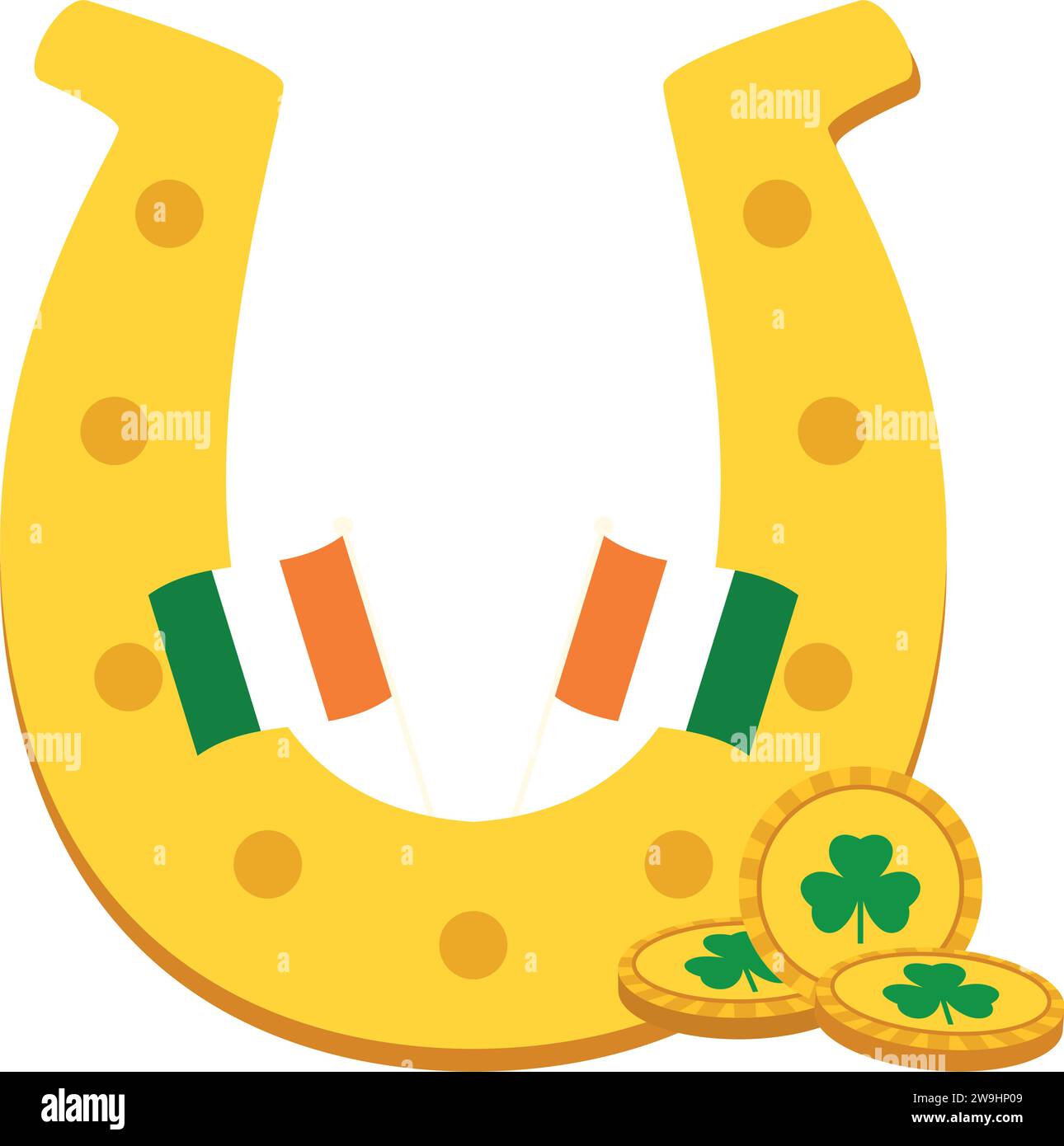 Gold horseshoe icon simple Stock Vector Images - Alamy