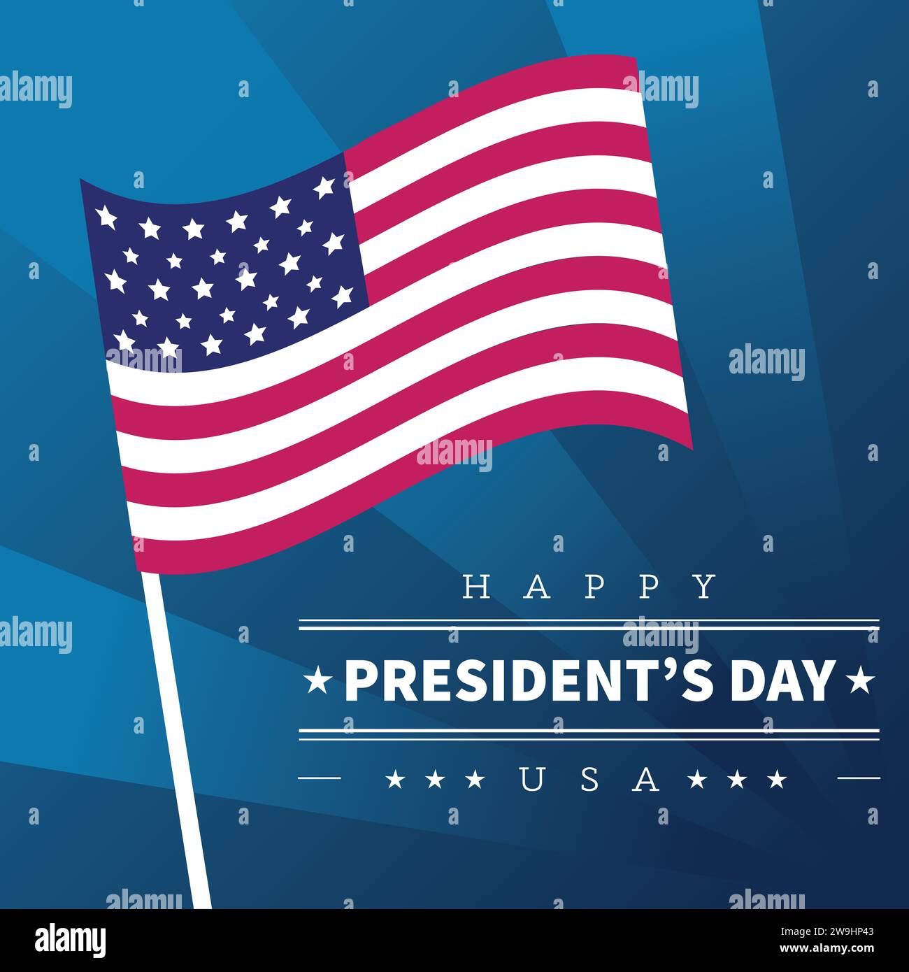 Colored president day template with a single USA flag Vector Stock ...