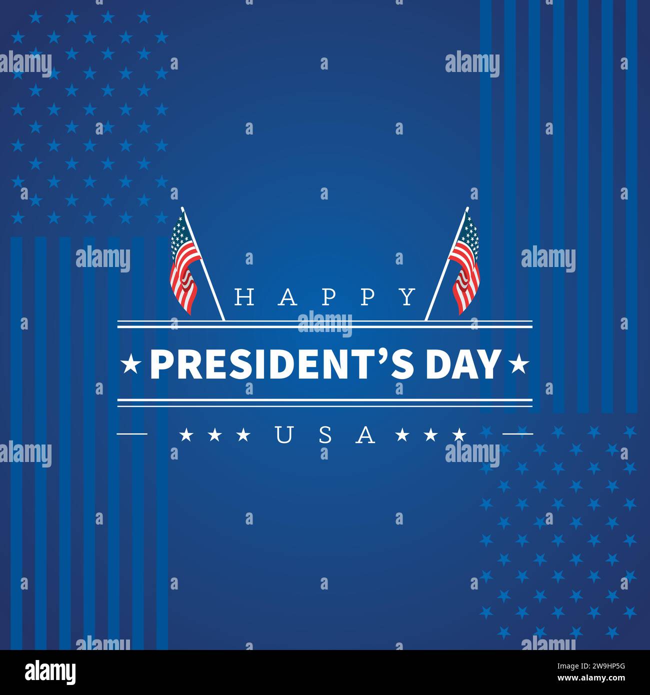Colored president day template with a pair of USA flags Vector Stock ...