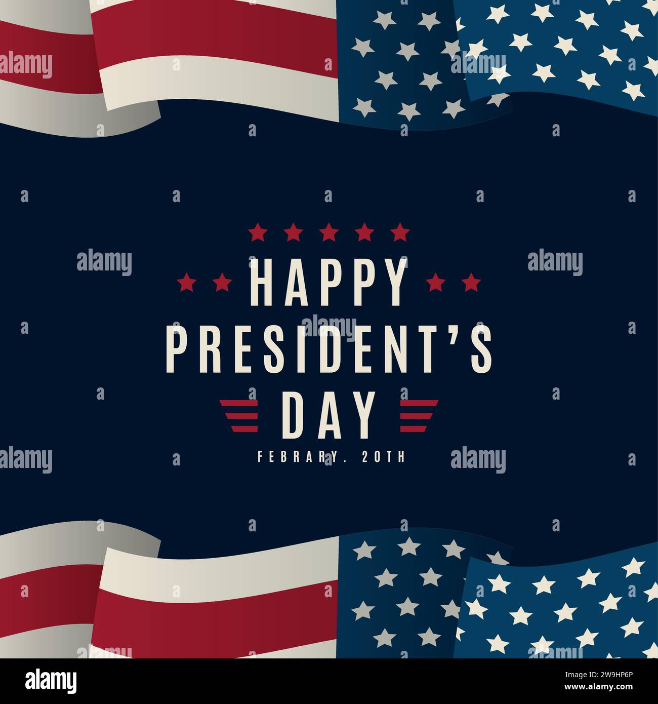 Happy president day template pair of USA waving flags Vector Stock ...