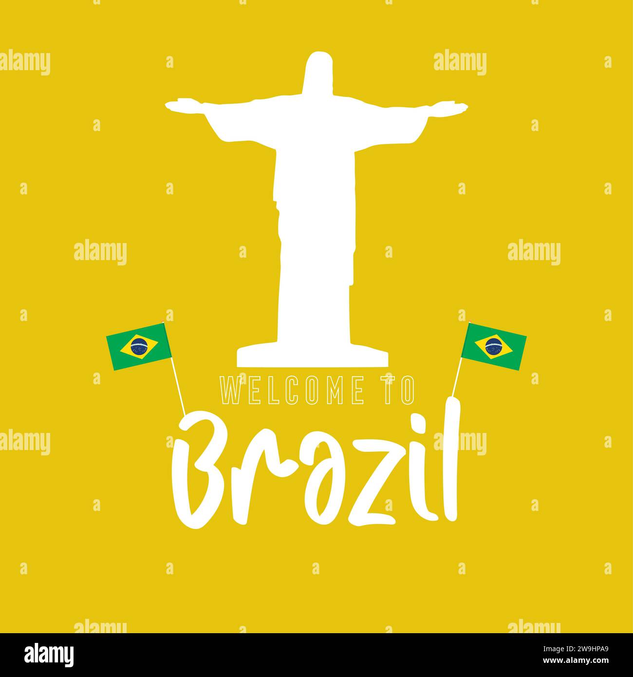 Brazil country poster Christ the redeemer statue Vector Stock Vector ...