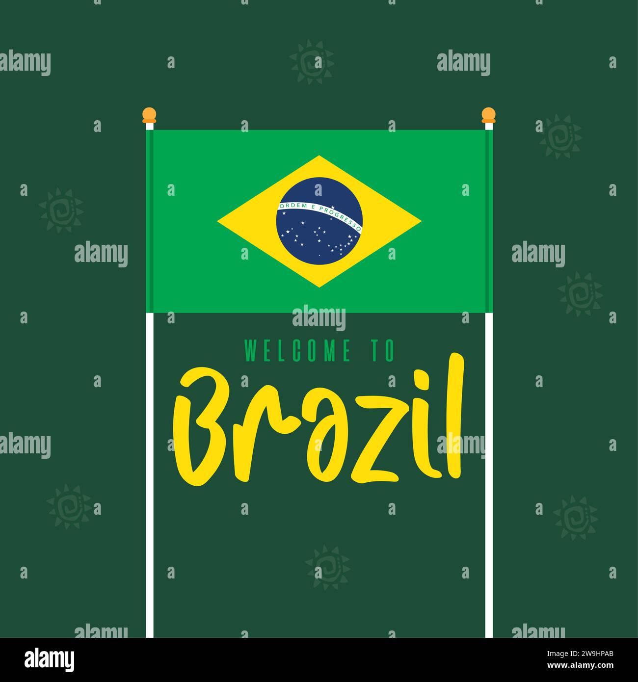 Brazil country poster Flag of Brazil Vector Stock Vector Image & Art ...