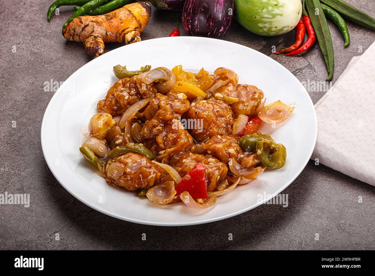 Chinese cuisine - prawn with chili sauce and garlic Stock Photo - Alamy