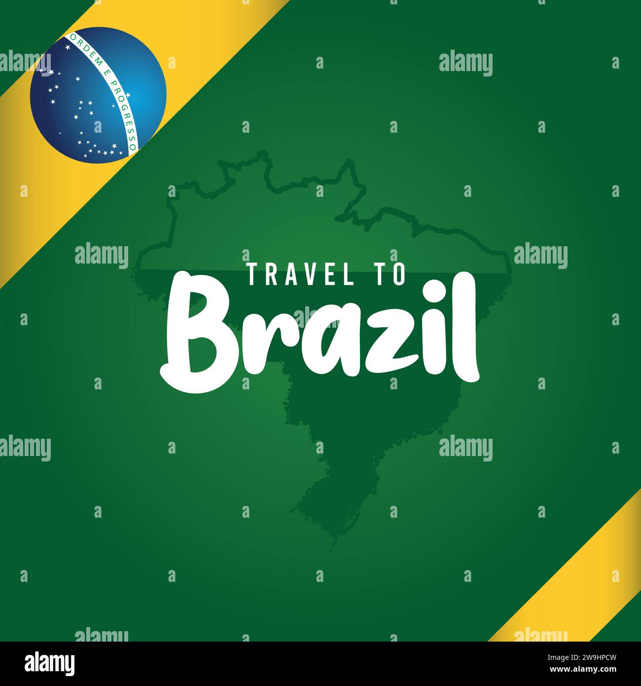 Brazil country poster Map and flag of Brazil Vector Stock Vector Image ...