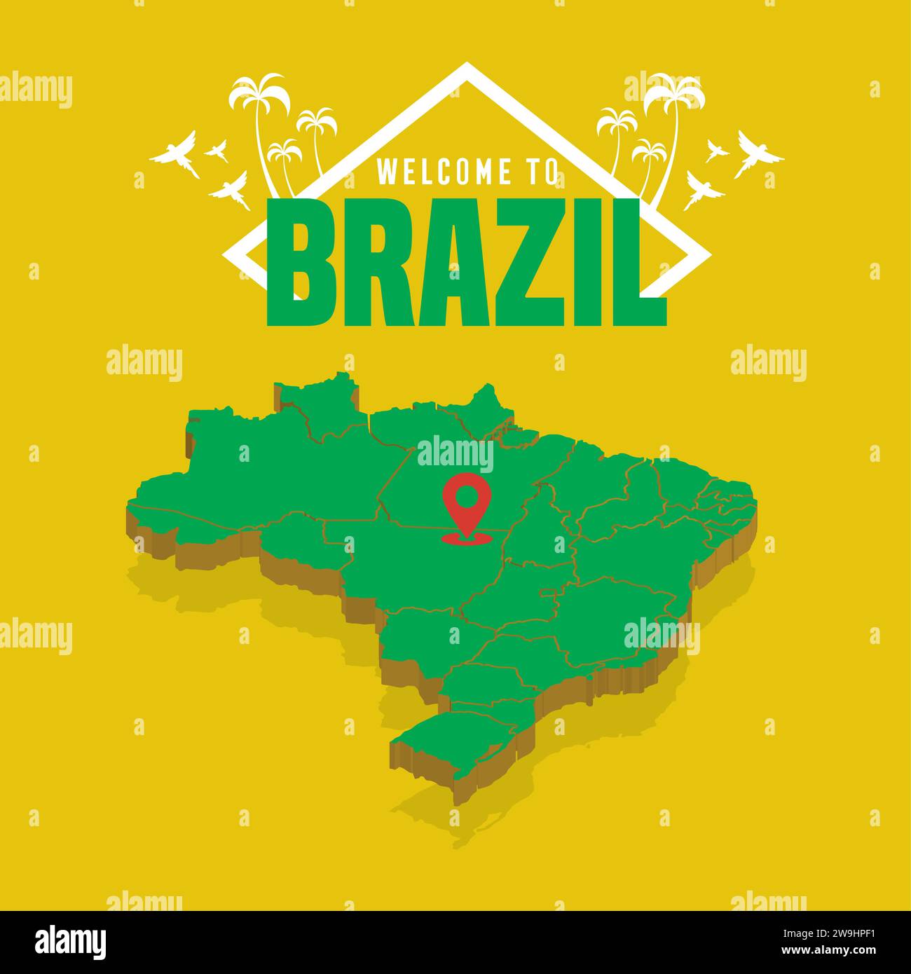 Brazil country poster Map of brazil Vector Stock Vector Image & Art - Alamy