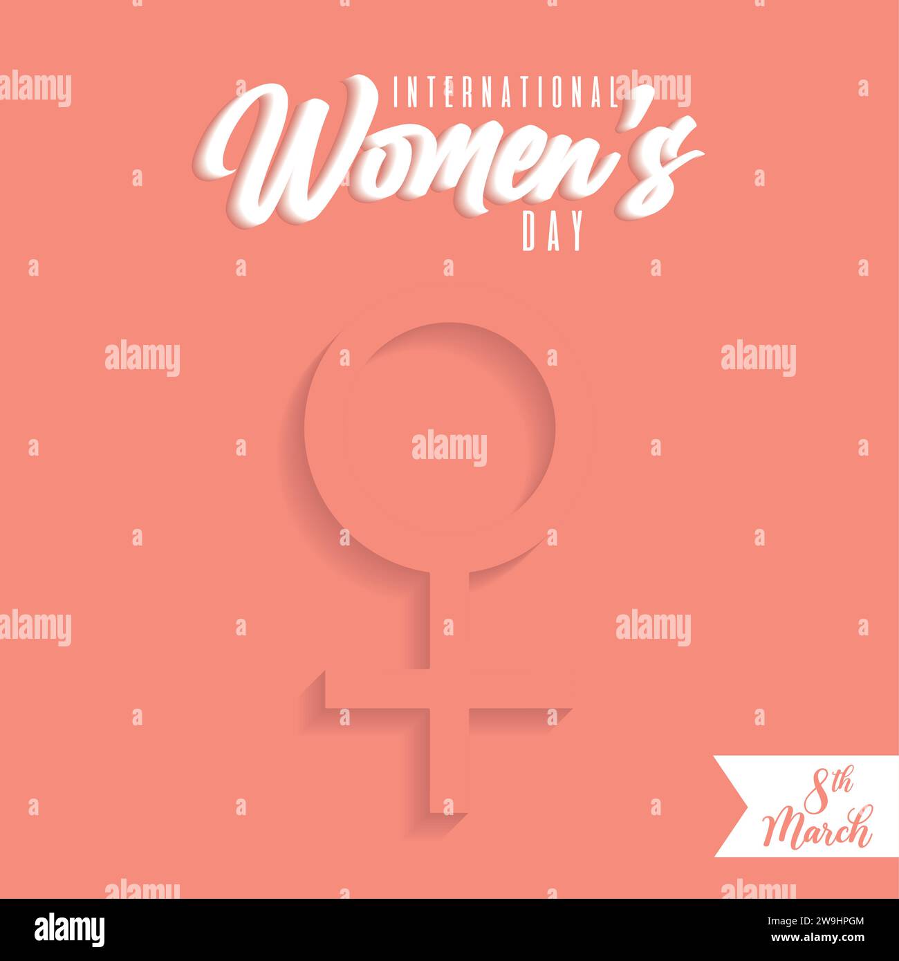 Women day card with gender symbol female Vector Stock Vector Image ...