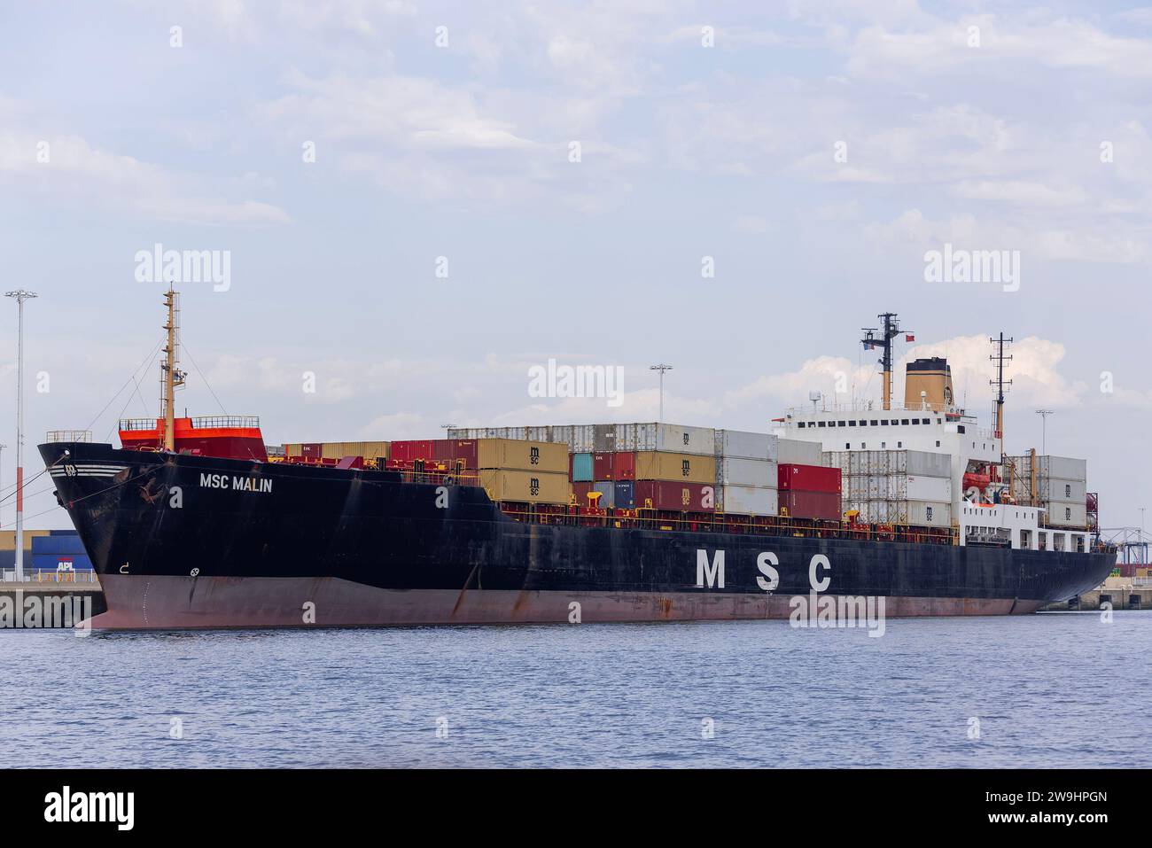 Le Havre, France - Container Ship MSC MALIN alongside at port of Le ...