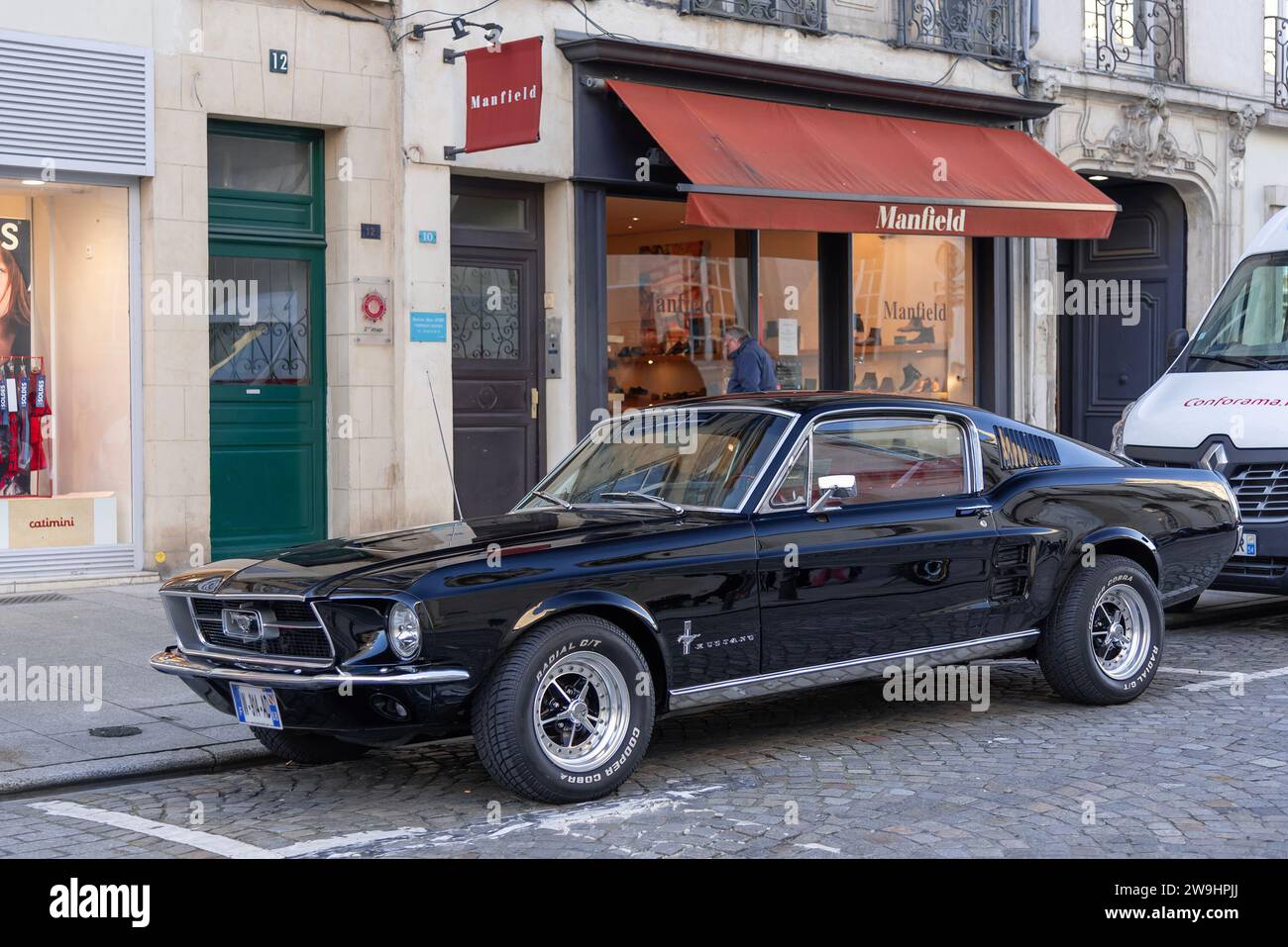 Nancy, France - Black Ford Mustang GT Fastback parked on the street ...