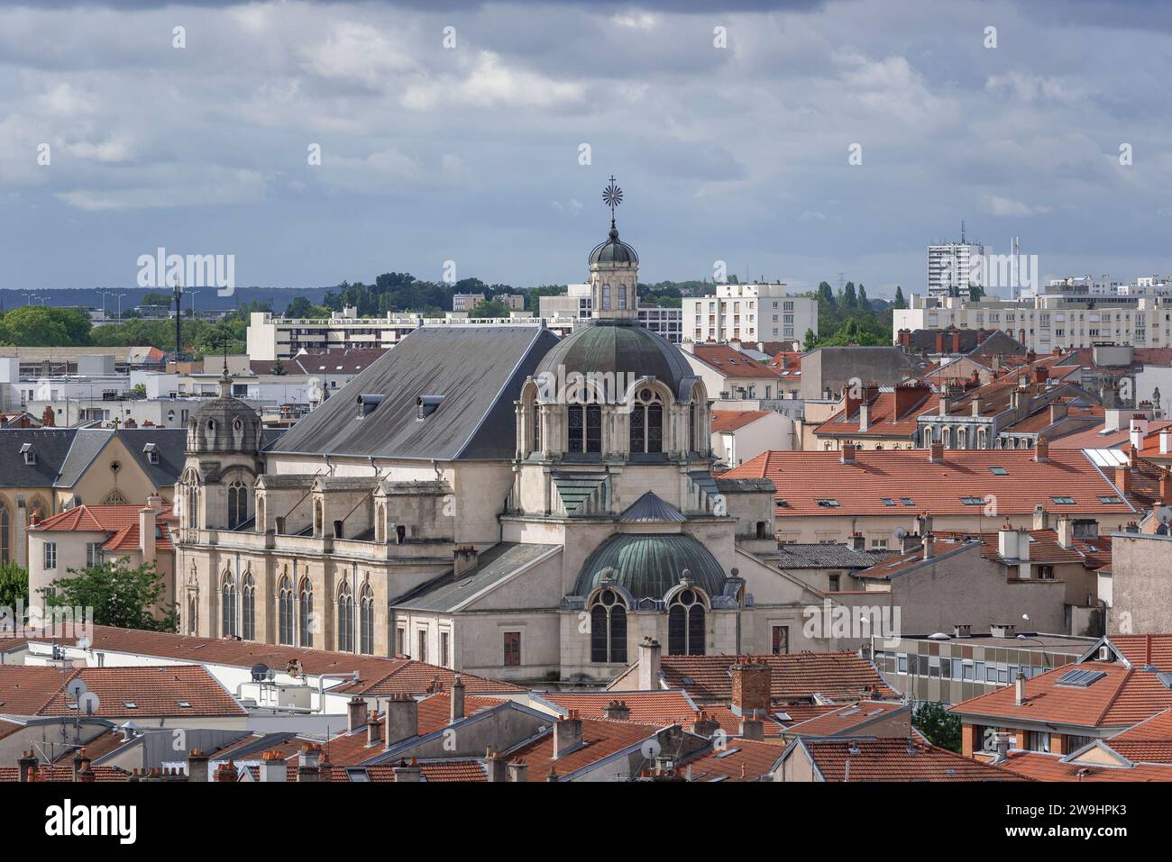 Nancy, France - View of Nancy from the Nancy Cathedral with the Saint ...