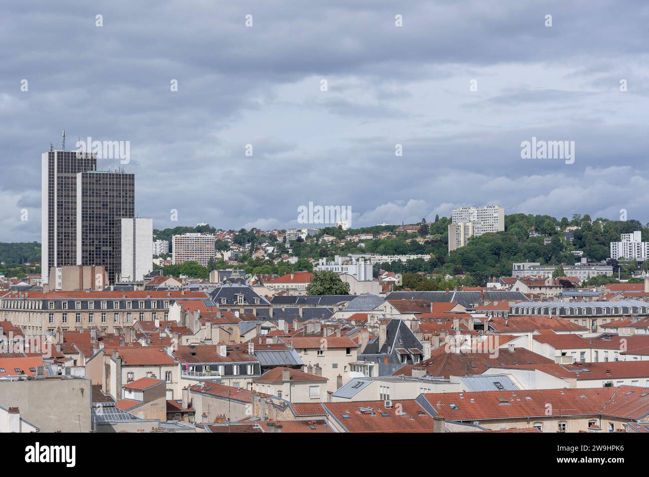 Nancy, France - View of Nancy from the Nancy Cathedral with the skyline ...