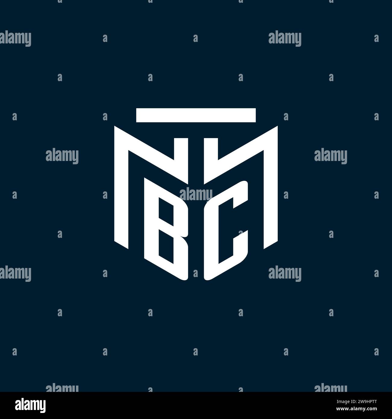 BC monogram initial logo with abstract geometric style design ...