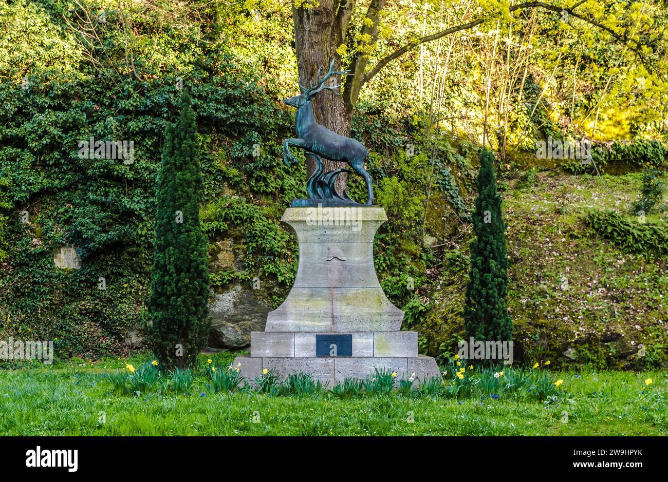 The hunter monument in Wetzlar opposite the old Leitzwerk in memory of the soldiers who fell and ...
