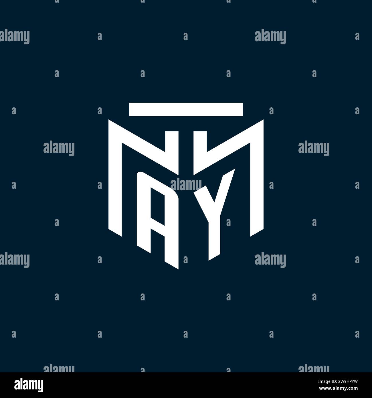AY monogram initial logo with abstract geometric style design ...