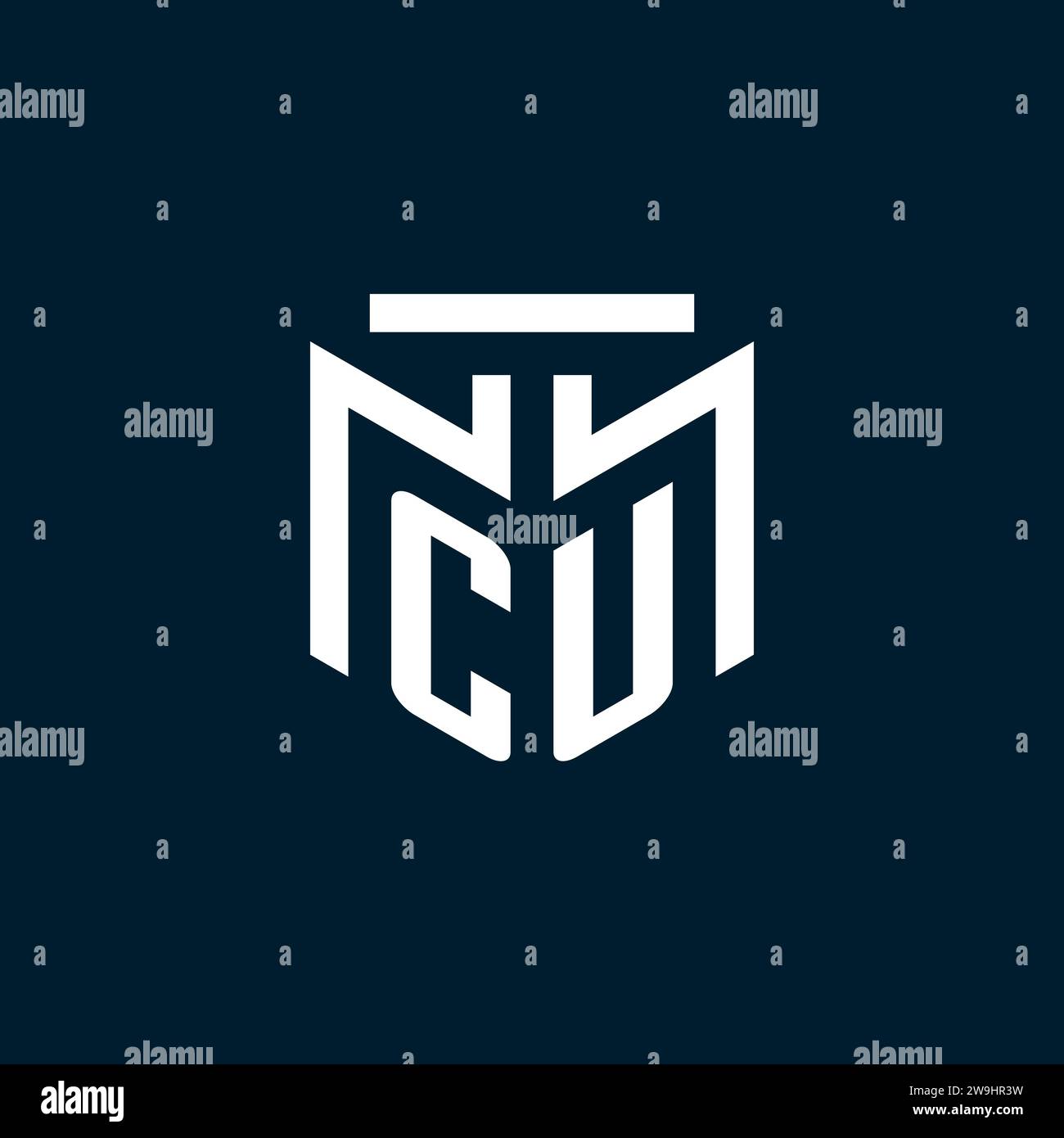 CU monogram initial logo with abstract geometric style design ...