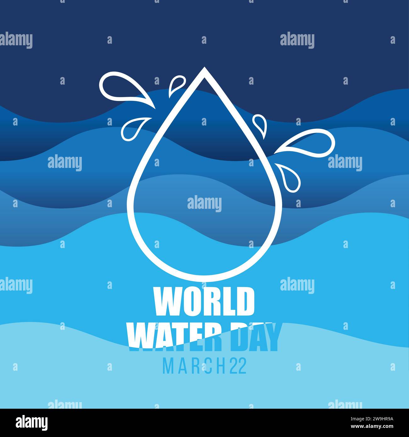 World water day poster drop of water outline Vector Stock Vector Image ...